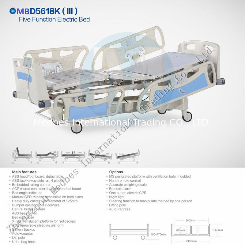 Five Function ICU Electric Homecare Flat Bed supplier